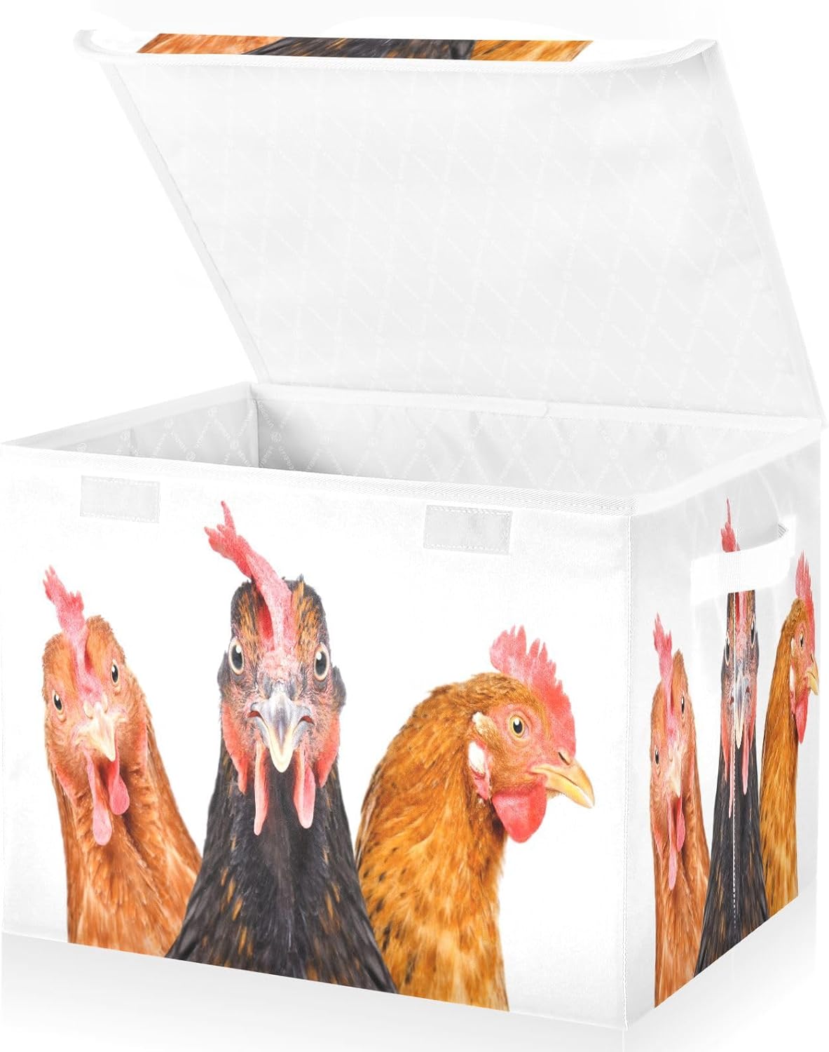 Amazon.com - DIGTIA Storage Bins with Lids Chickens Looking Foldable ...
