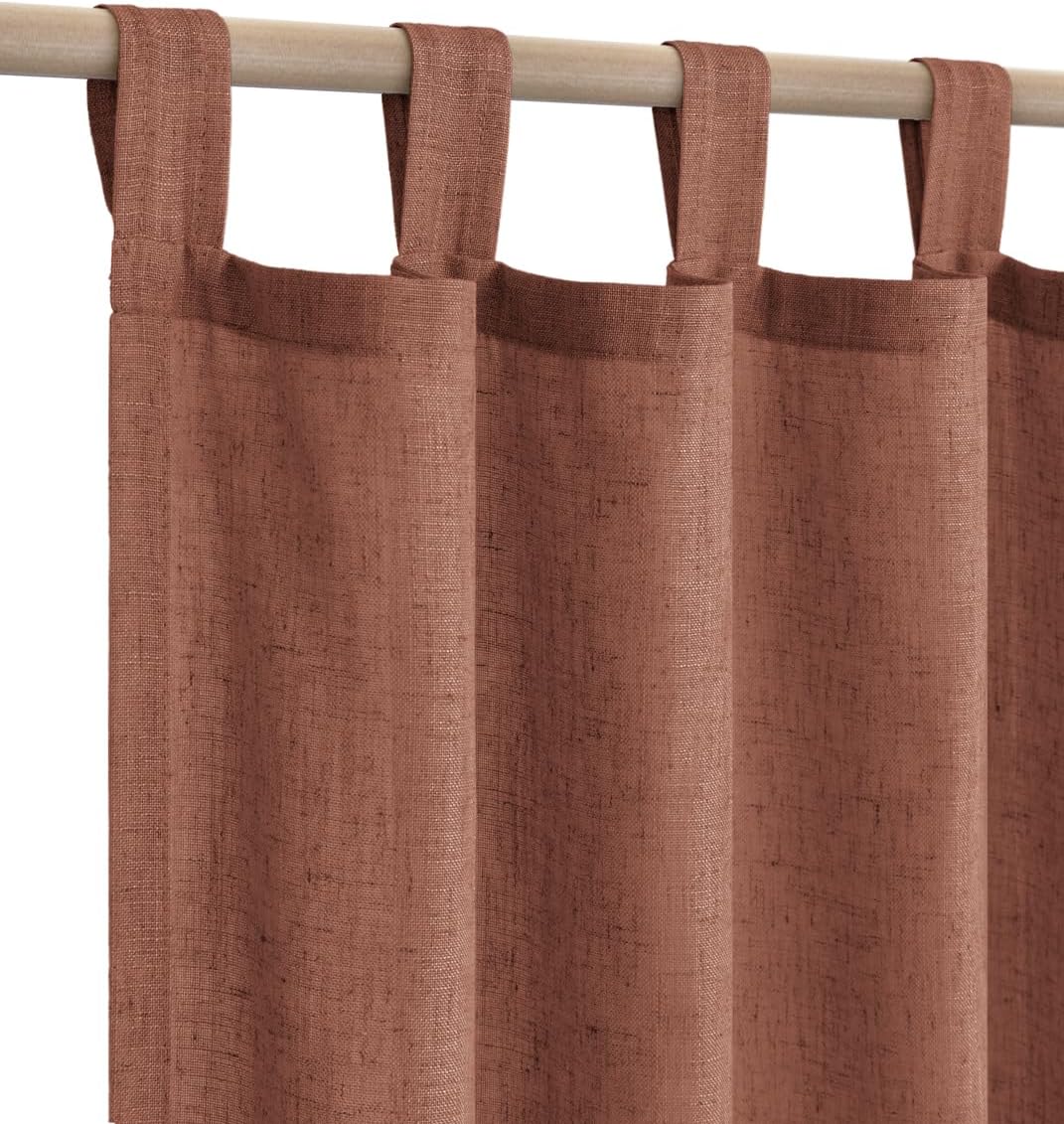 Amazon.com: KOUFALL Terracotta Tab Top Linen Blend Curtains for Living ...