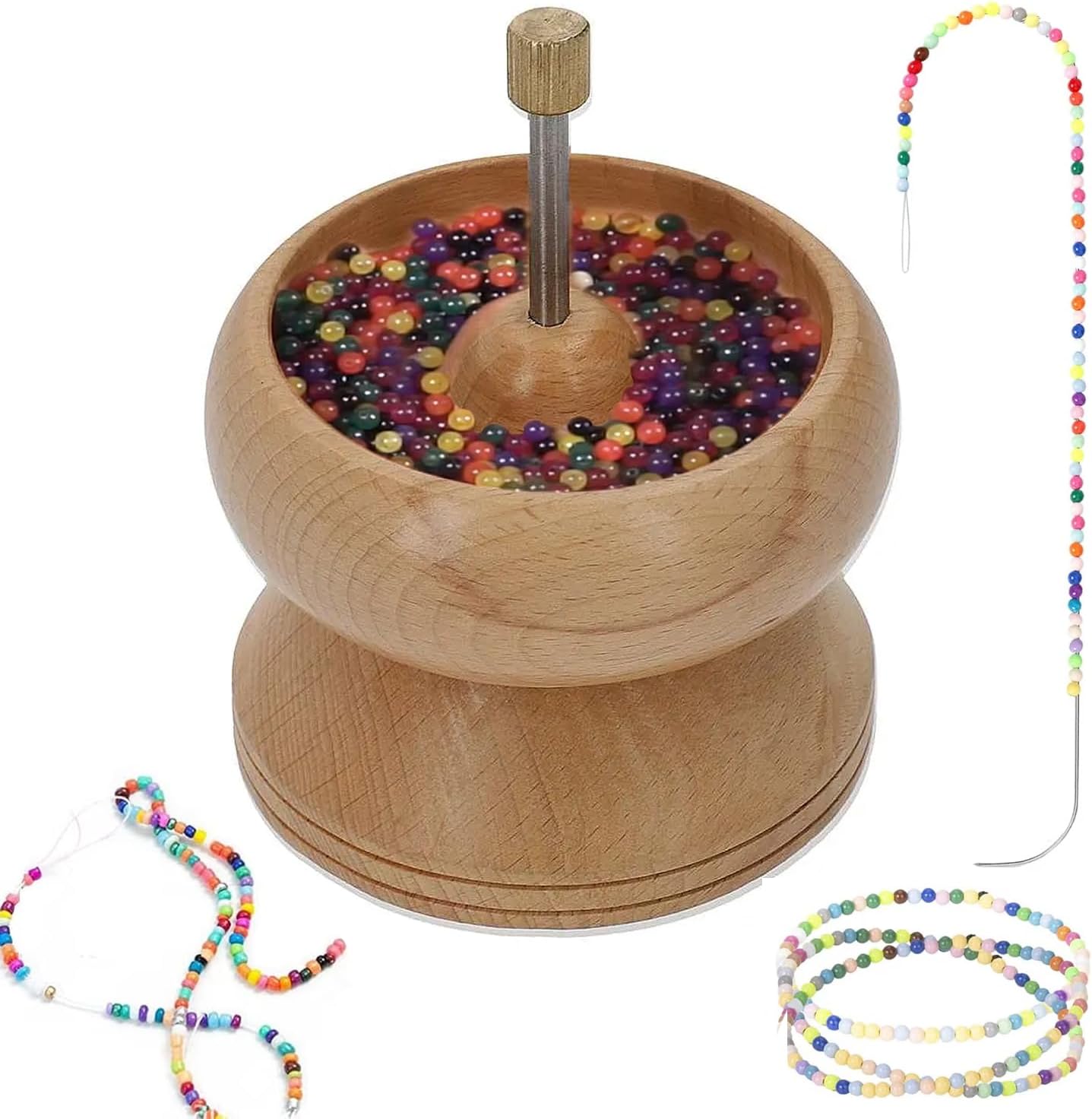Tilhumt Bead Spinner for Jewelry Making, Effortless Rotating Wooden ...