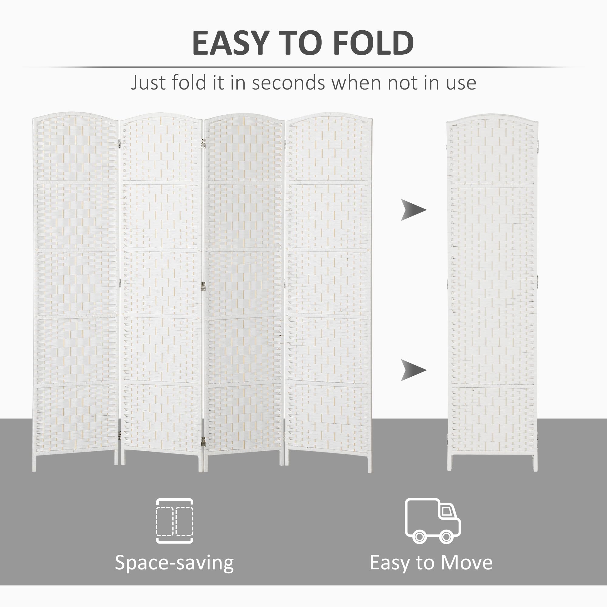 Snapklik.com : Room Divider, 4 Panel Folding Privacy Screen, 6FT Tall ...