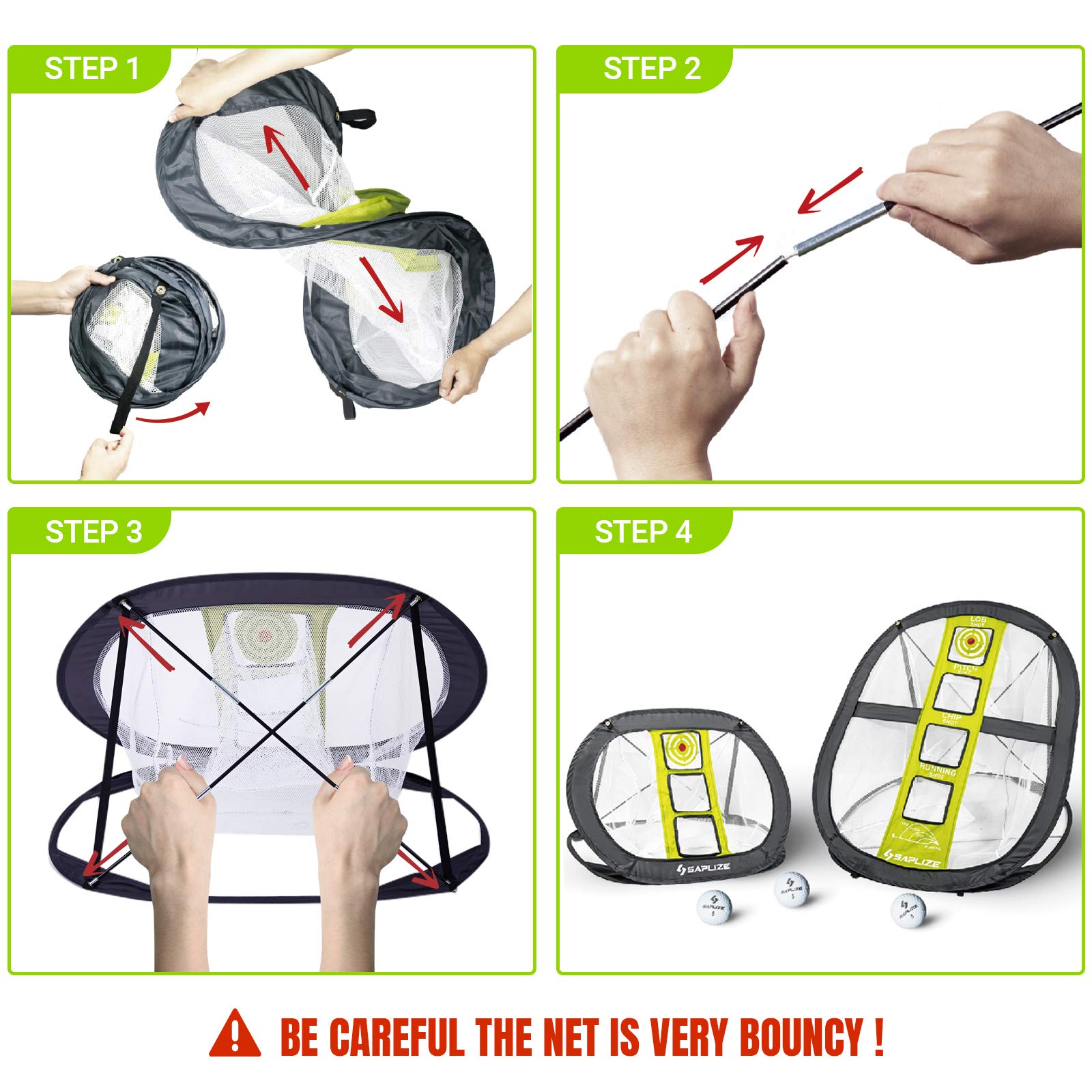 Snapklik.com : Ultra-Stable Golf Chipping Net, Pop Up X-Shaped Golfing ...