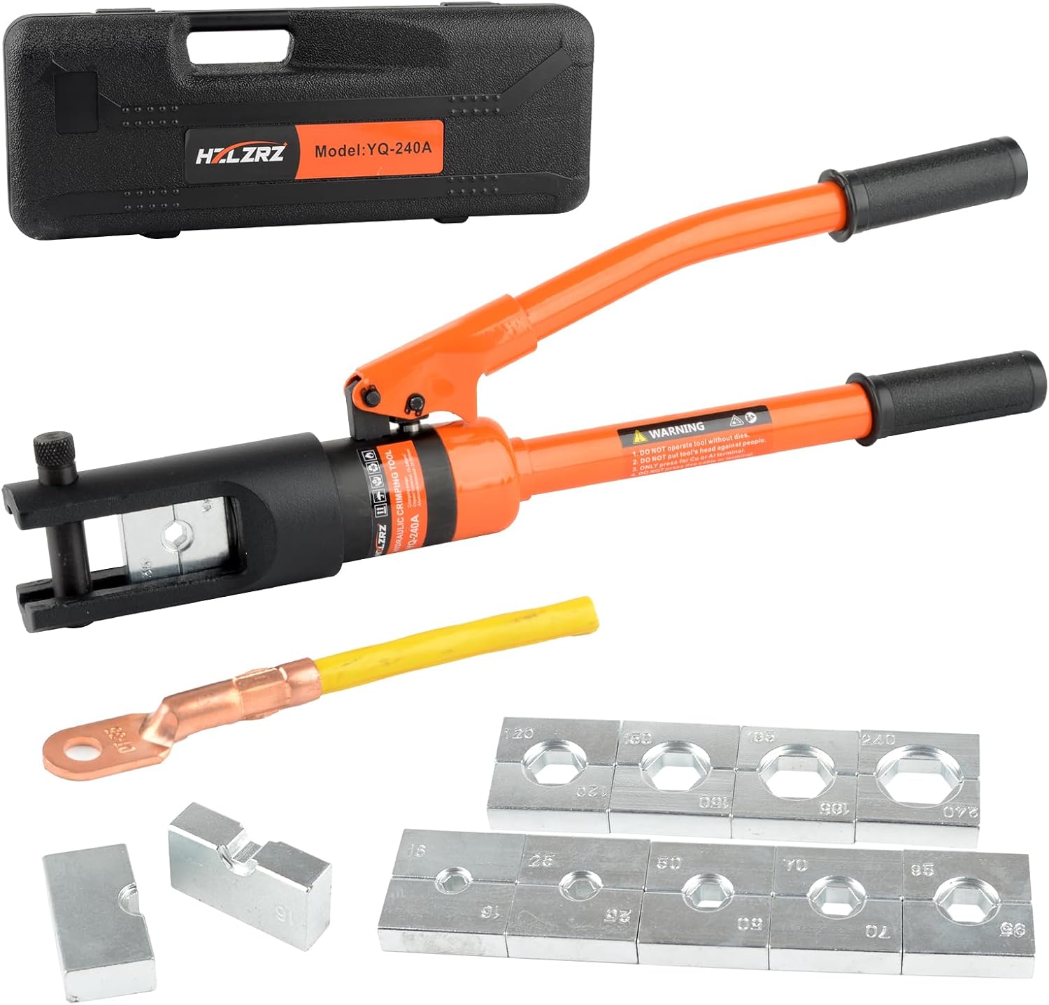 HZLZRZ Hydraulic Crimping Tool, 16 Tons Battery Cable Crimping Tool and ...
