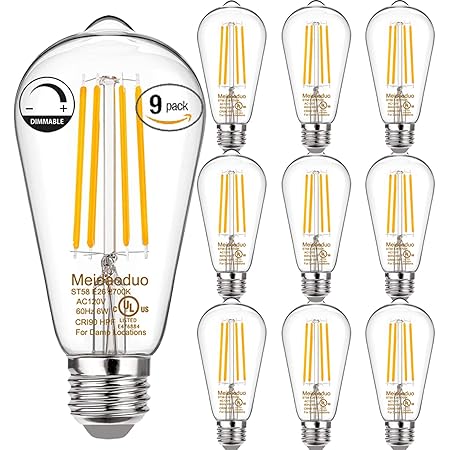 LED Dimmable Edison Light Bulbs 40W Equivalent, 2200K-2400K Warm White ...