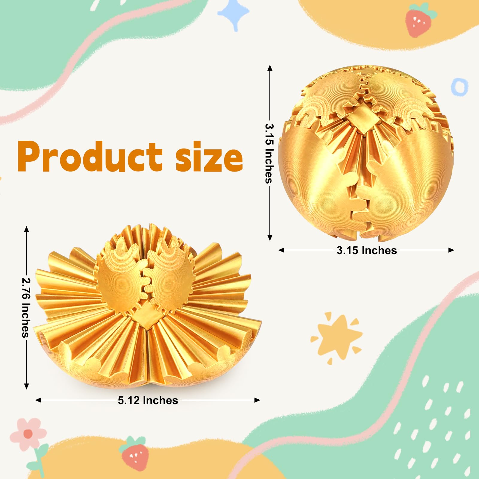 Snapklik.com : Gear Ball Fidget Toy, 3D Printed Gear Ball Spin Ball ...