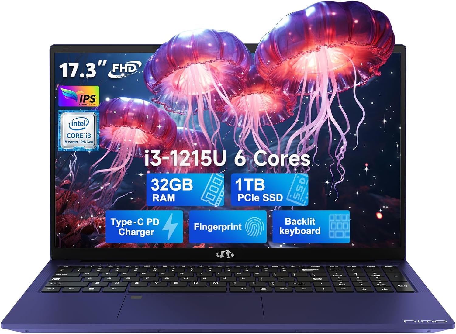 Amazon.com: NIMO 17.3 IPS FHD Business Laptop Computer, Intel 6 Core i3 ...