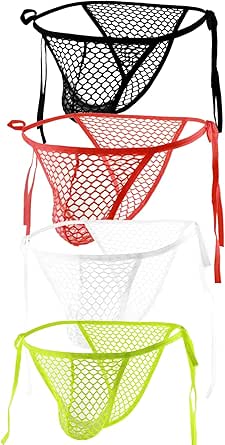 Mens Mesh Briefs Fishnet Tie Side Bikini Thongs Underwear Sexy See ...