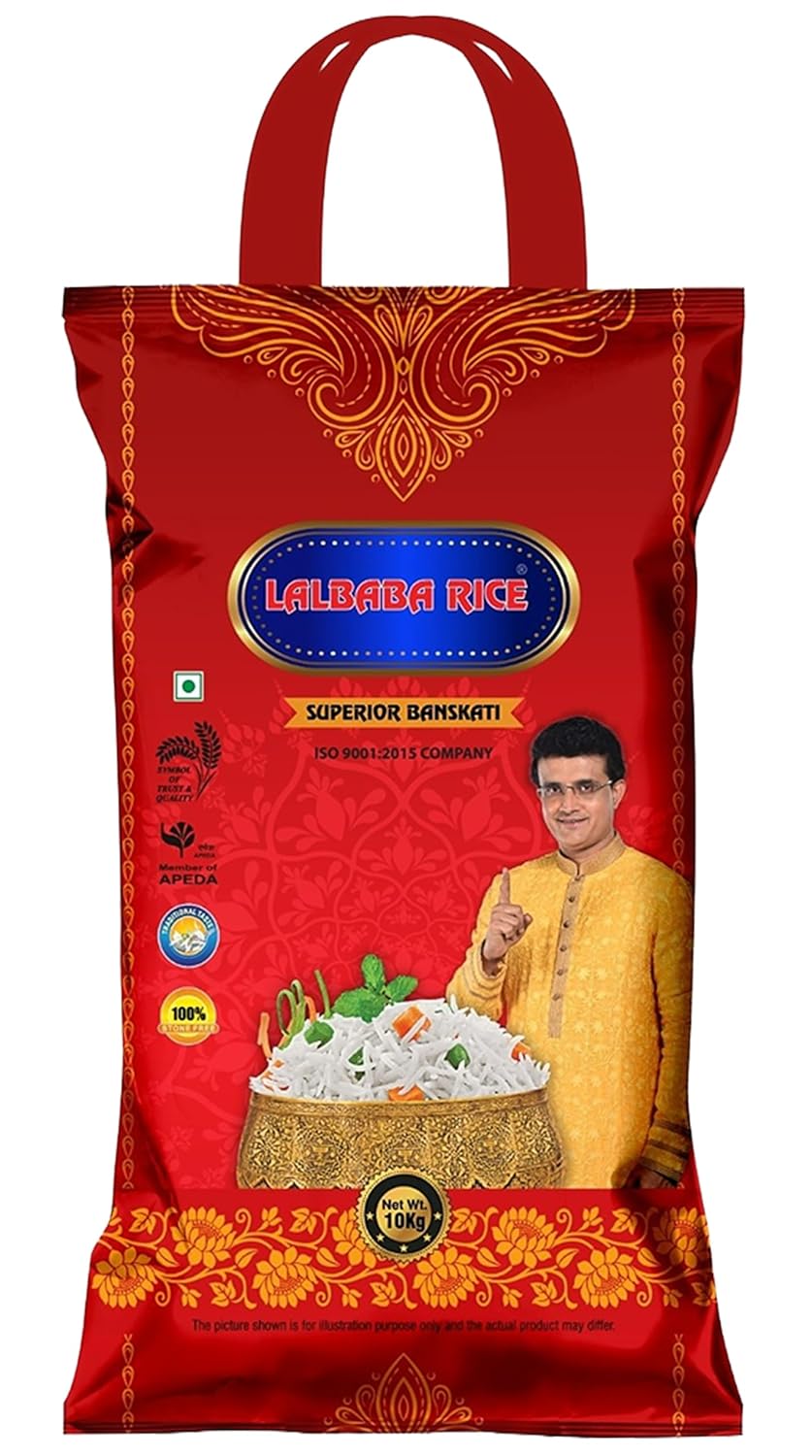 LALBABA RICE Superior Long Grain Banskathi Rice 10 kg - Perfect Fit for ...