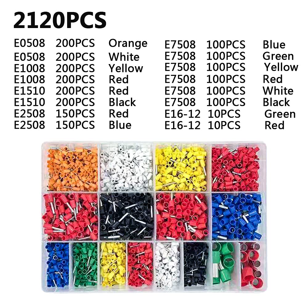 Snapklik.com : 2120PCS Wire Ferrules Terminals Kit, Ferrule Crimping ...