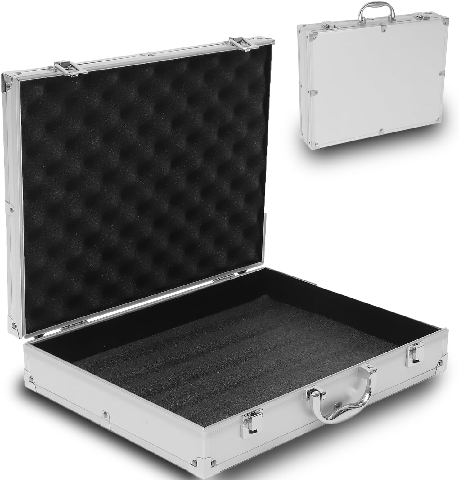Vaguelly Aluminum Toolbox Briefcase Lockable Flight Case - Aluminium ...