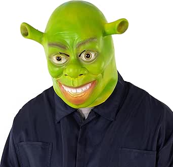 nezababycos Shrek Mask Costume Props with Green Ears Halloween Full ...