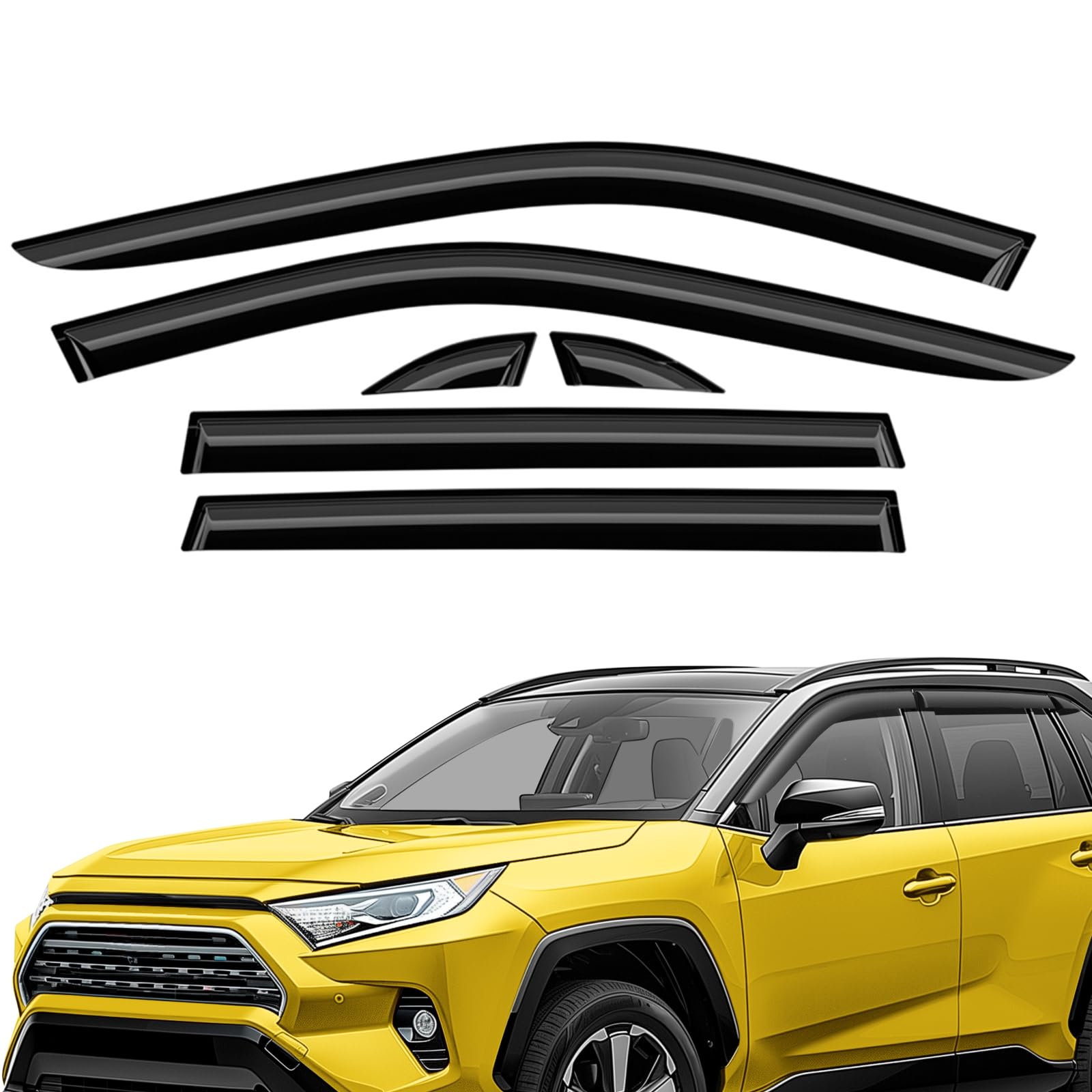 AEROGUYS Tape-On Window Deflectors Extra Durable Window Visors Rain ...