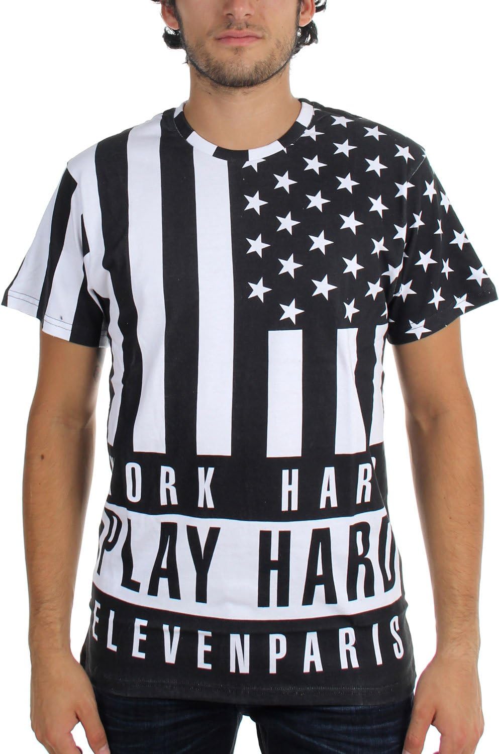 Eleven Paris Men's Tarental Graphic T-Shirt, White, X-Small | Amazon.com