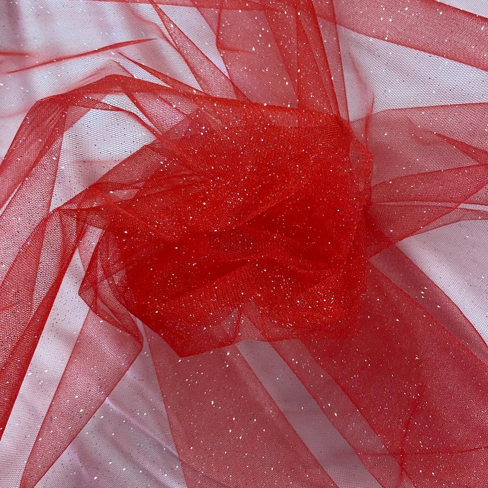Glitter Net - Tulle - 60” Wide 150cm - per metre (Red) : Amazon.co.uk ...