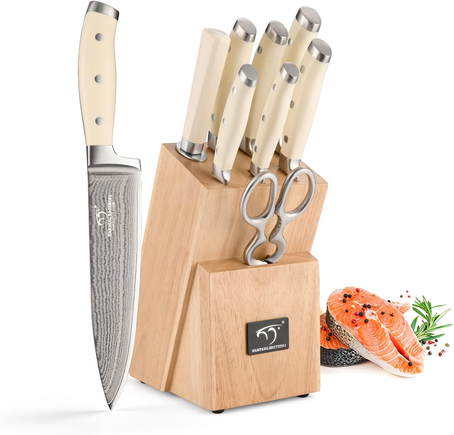 Amazon.com: Damascus Steak Knives Set of 8, 5 Inch Serrated Steak Knife ...