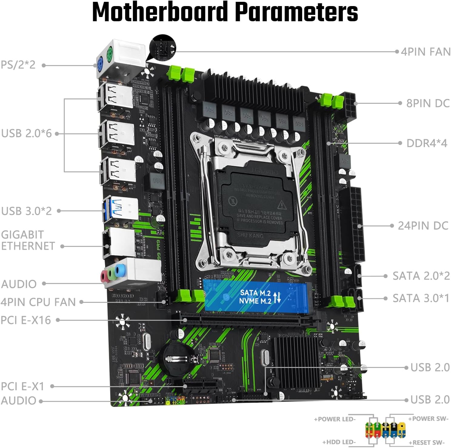 X99 Motherboard LGA 2011-3 Support DDR4 RAM MAX 128GB with SATA(NGFF ...