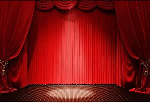 Amazon.com : dnldliq 7x5ft Theater Red Stage Backdrop Stage Spotlights ...