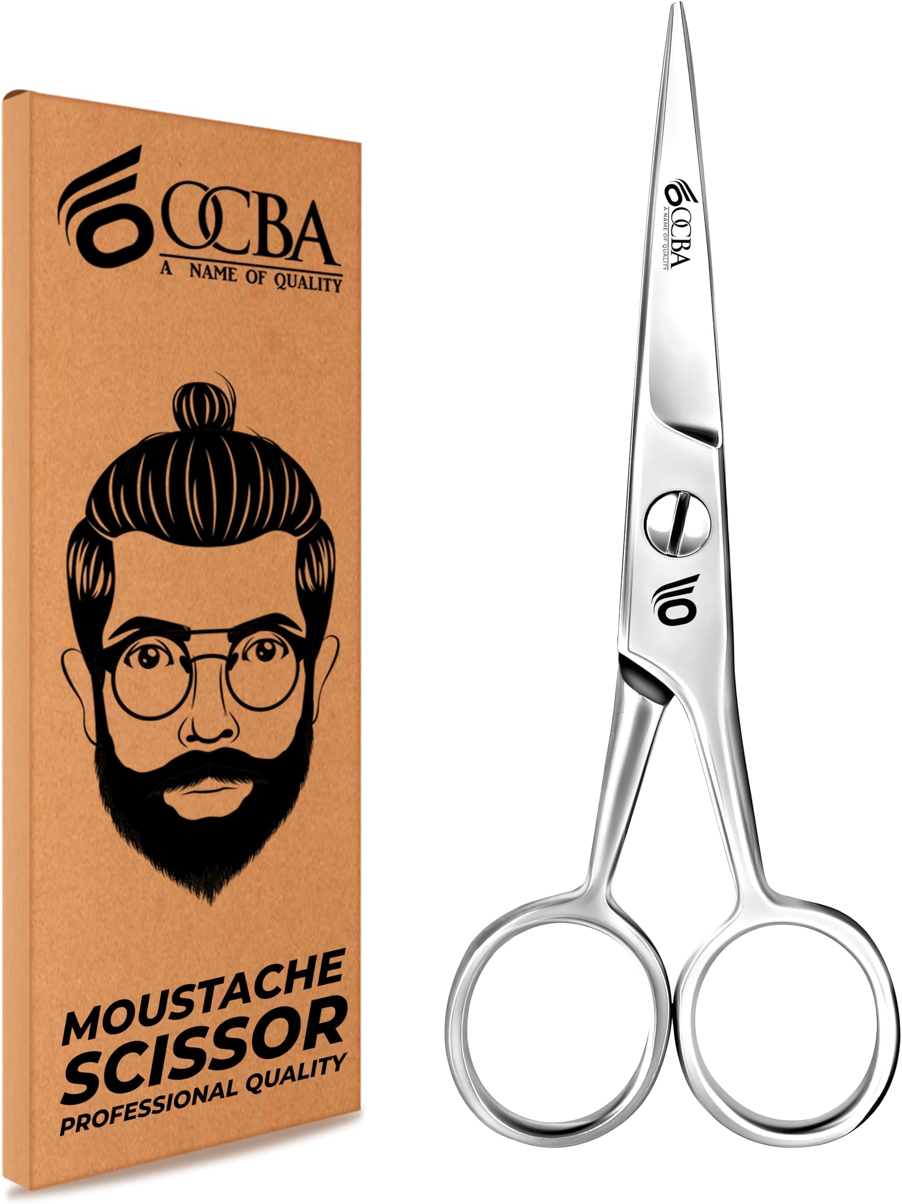 Candure Beard Scissors Professional Moustache Scissors Ear and Nose ...