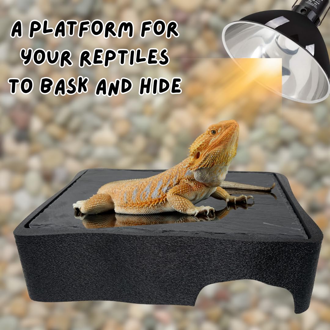 Reptile Heating Stone Natural Slate Basking Platform For Reptiles ...