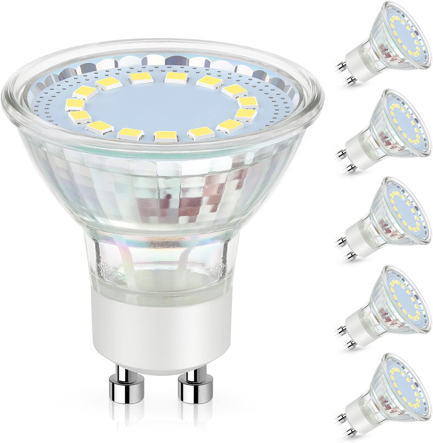 Geminilite GU10 LED Light Bulb 5000K Daylight White Spot Light 7W (50W ...
