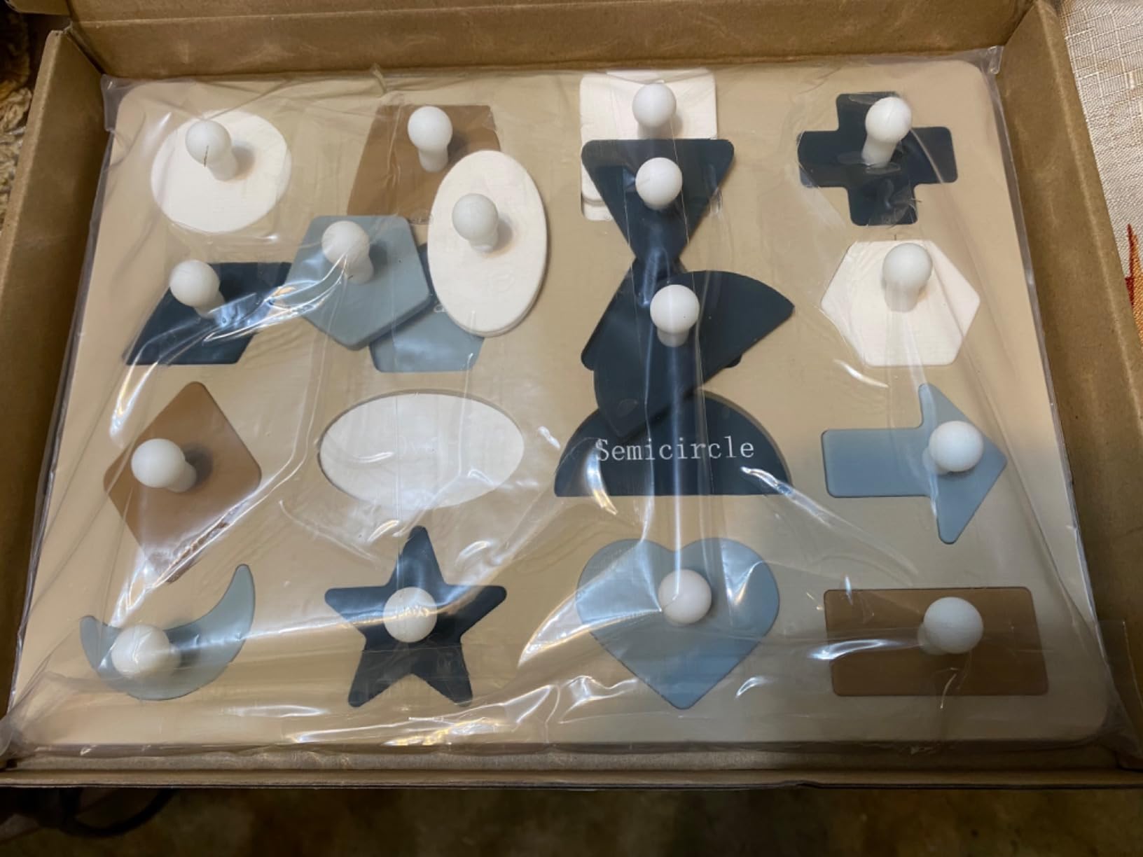 Amazon.com: ISSEVE Montessori Toy Silicone Shape Peg Puzzles with Knob ...