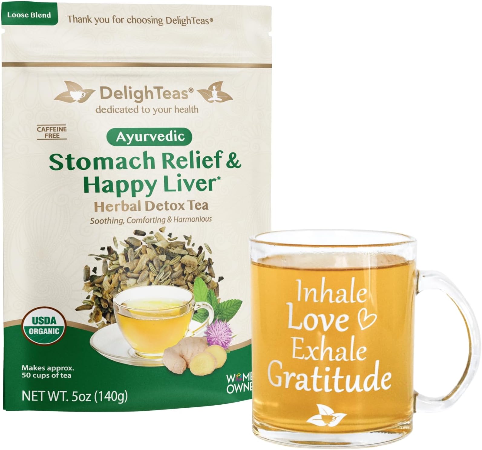 Amazon.com : DelighTeas Organic Liver Detox Tea with Inspirational Tea ...