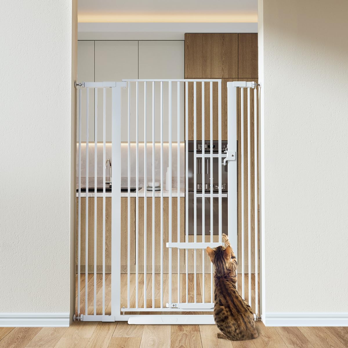 Amazon.com: COMOMY 55.1" Extra Tall Pet Gate for Cats, 29.5-40.6" Extra ...