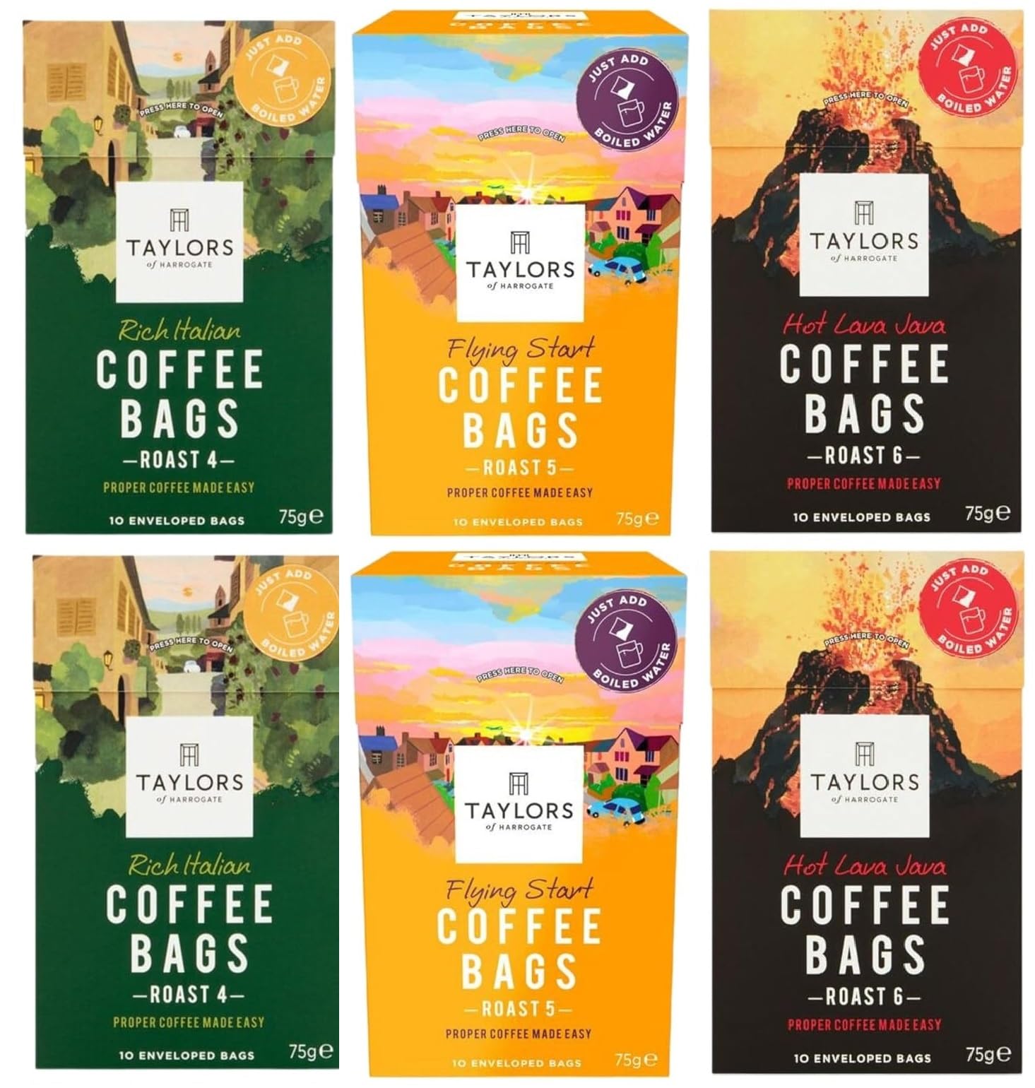 Taylors of Harrogate Coffee Bags, 2 X 10 Rich Italian Coffee Bags, 2 X ...