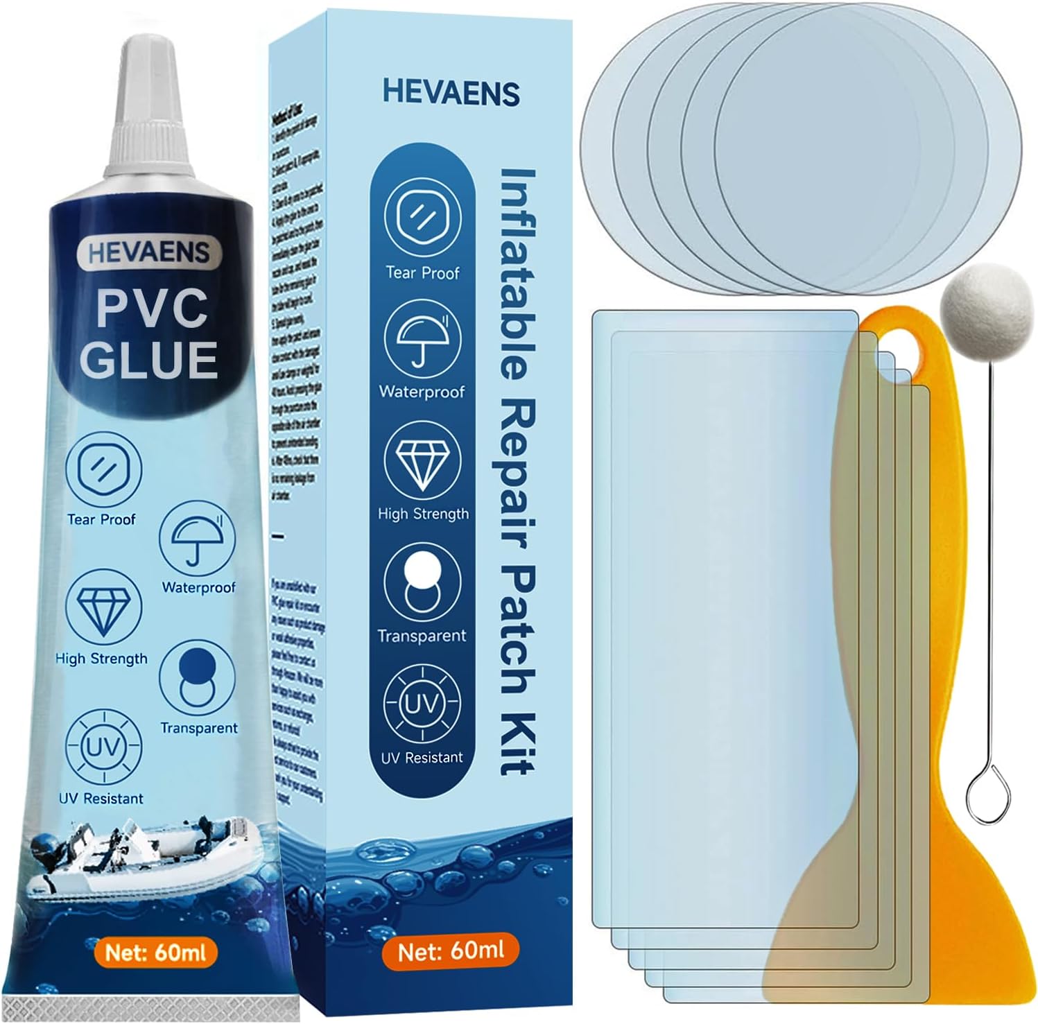 Amazon.com : 3.15 in x 7ft Inflatable Patch Repair Kit Waterproof TPU ...