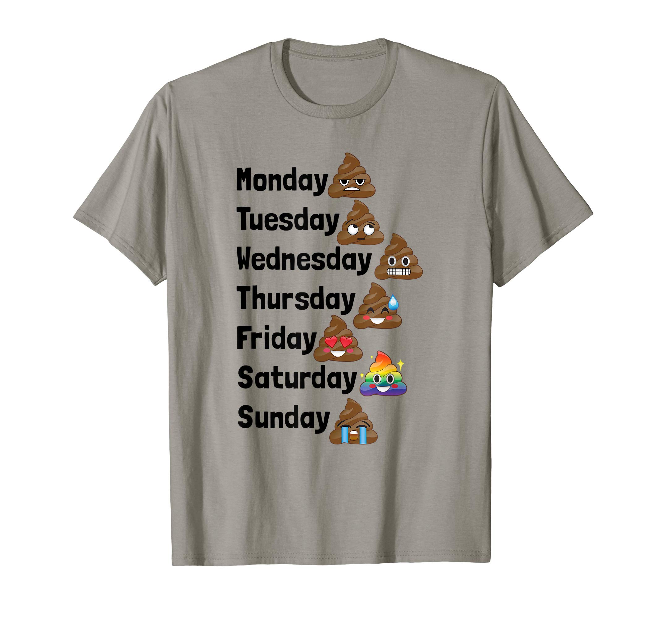 Buy Funny Emoji Poop Days of the Week Shirt for Kids & Adults Online at ...