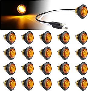 Amazon.com: TMH 3/4 Inch Mini Amber Light 3 LED with Connector Plug ...
