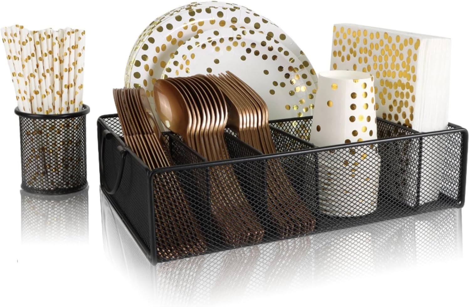 Amazon.com - Metal Paper Plate Dispenser and Silverware Caddy With ...