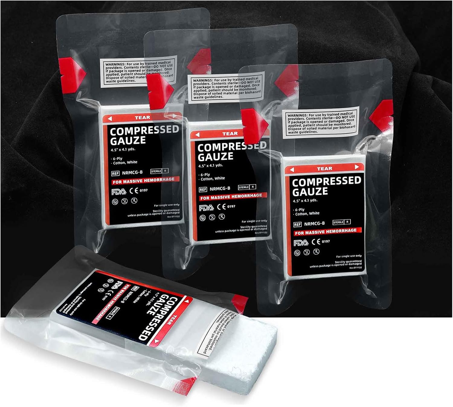 Amazon.com: Sterile Compressed Gauze for Wound Packing, Emergency ...