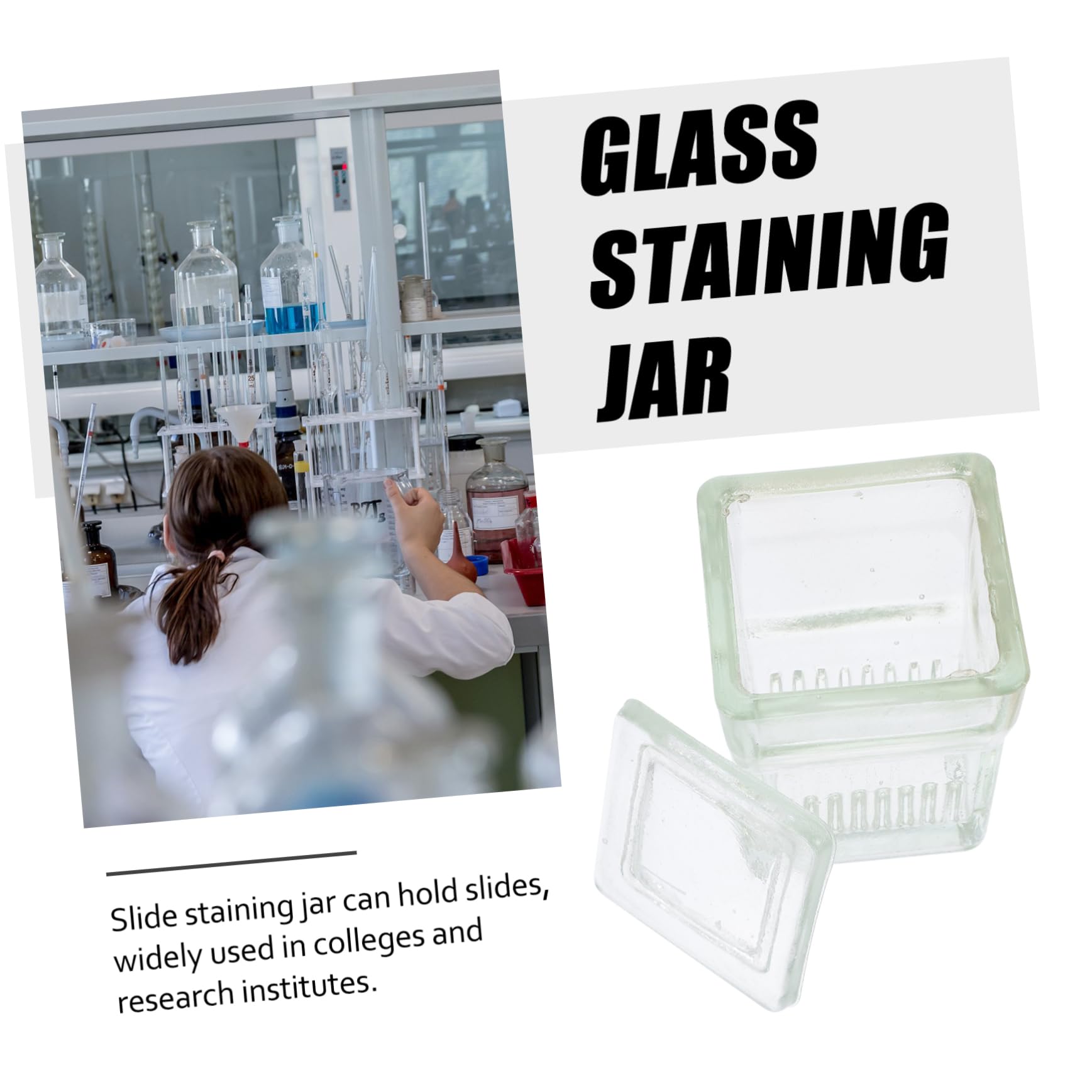 Laboratory Staining Jar Iplusmile Glass Coplin Staining Jar — Holds 5 ...