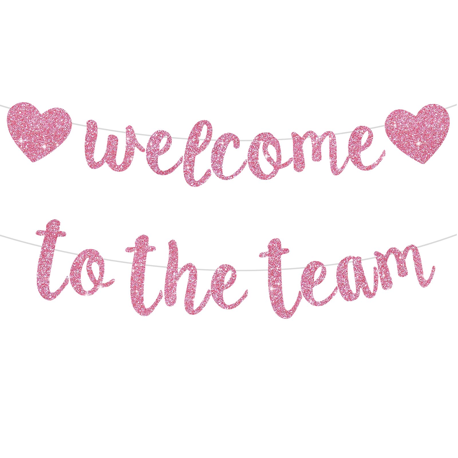 Amazon.com: BEISHIDA Pink Welcome to The Team Banner,NO DIY,Office ...
