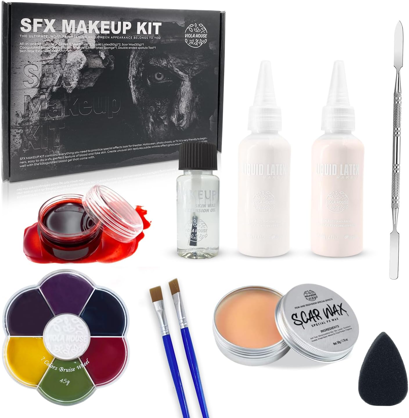 Amazon.com : Graftobian Deluxe Zombie Makeup Kit - Expanded Theatrical ...