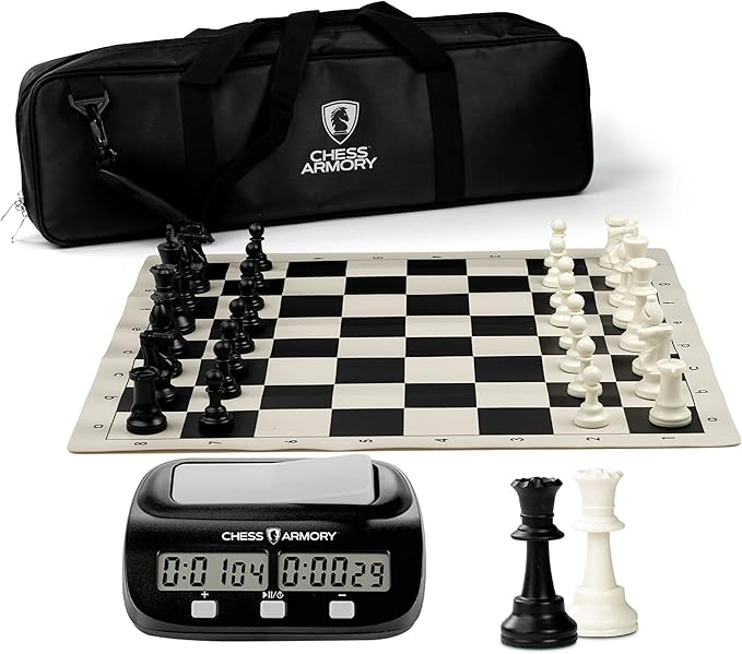 Amazon.com: Chess Armory Deluxe Tournament Chess Set 20" Vinyl Board ...
