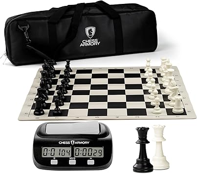 Amazon.com: Chess Armory Deluxe Tournament Chess Set 20" Vinyl Board ...
