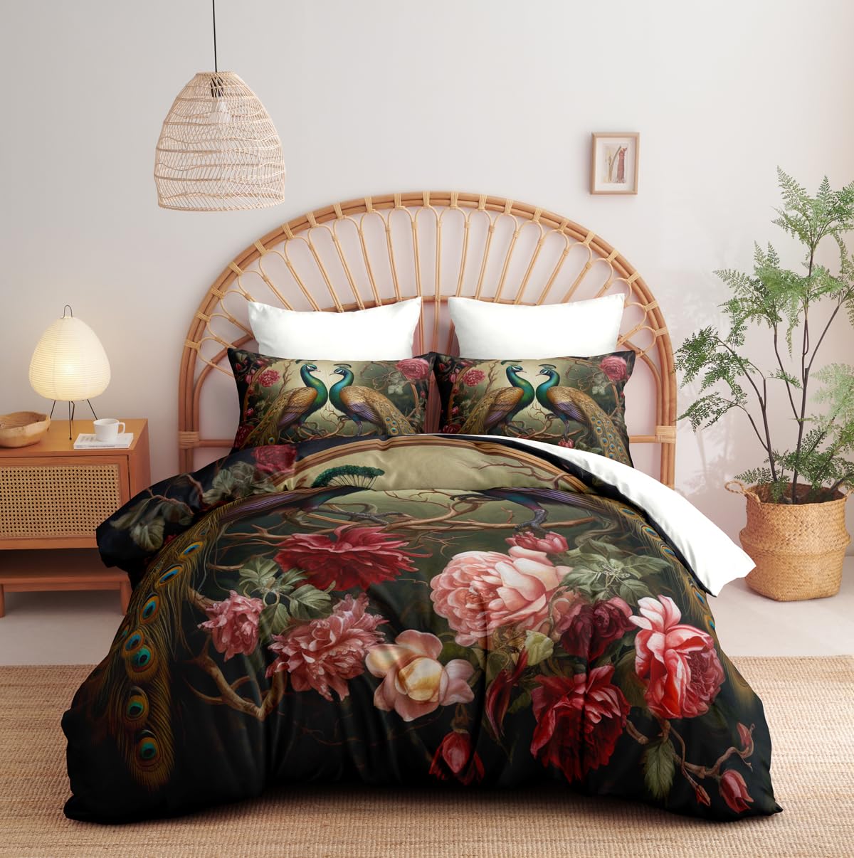 Amazon.com: CCoutueChen Peacock Duvet Cover Queen Size Luxurious Bird ...
