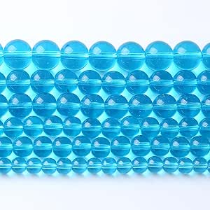 Amazon.com: 90pcs 4mm Topaz Blue Crystal Glass Round Loose Spacer Beads for Jewelry Making DIY ...