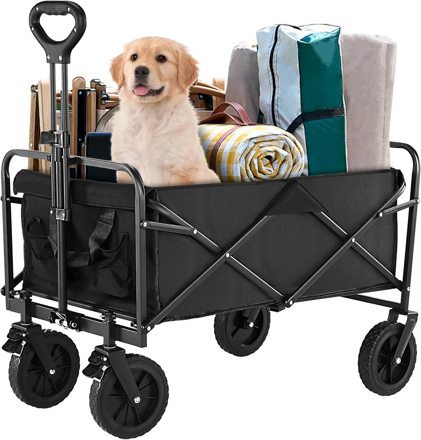 Amazon.com : Sweetcrispy Collapsible Foldable Wagon Cart, Large ...