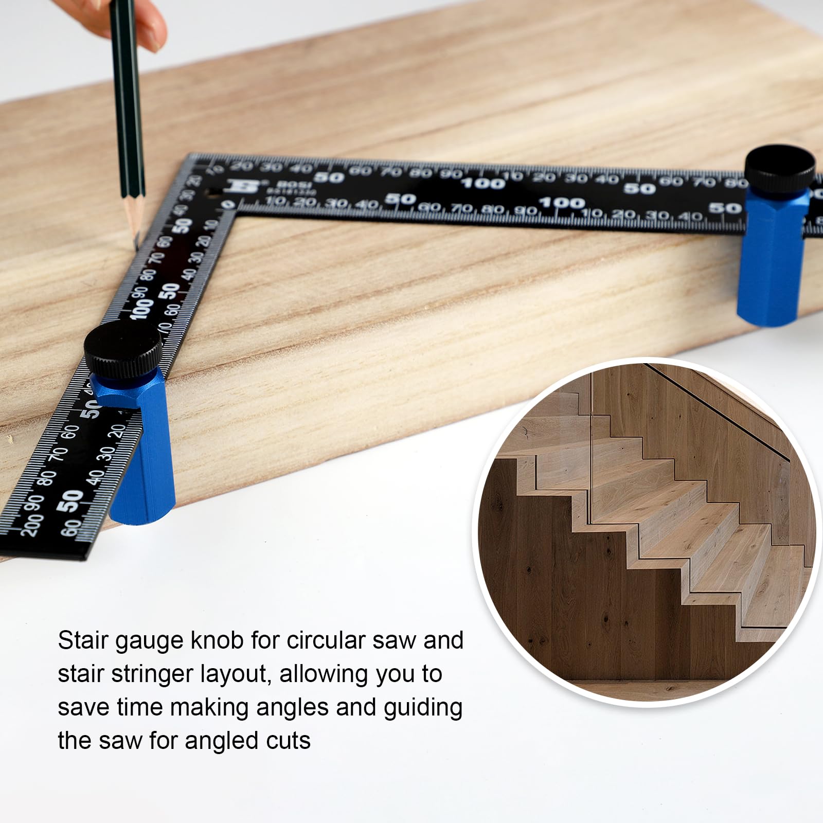 Snapklik.com : Wondgo Tall Stair Gauges, Pro Framing Square Attachment Jigs