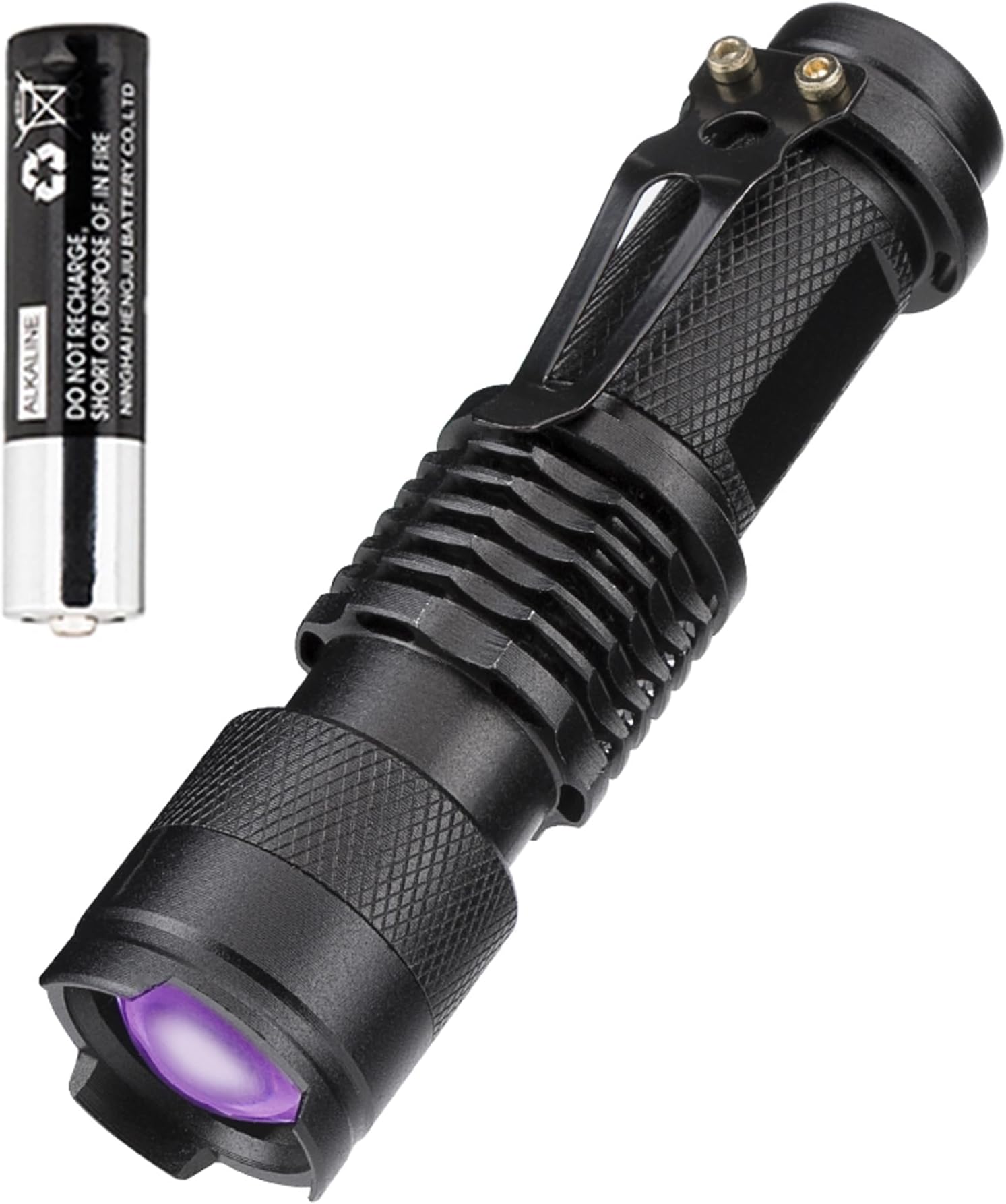 Zoomable UV Torch with Clip,T Tersely UV Light Ultraviolet LED ...