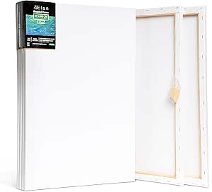 Elan Stretched Canvases 40x60 CM, 6-Pack Art Canvases for Painting 280 ...