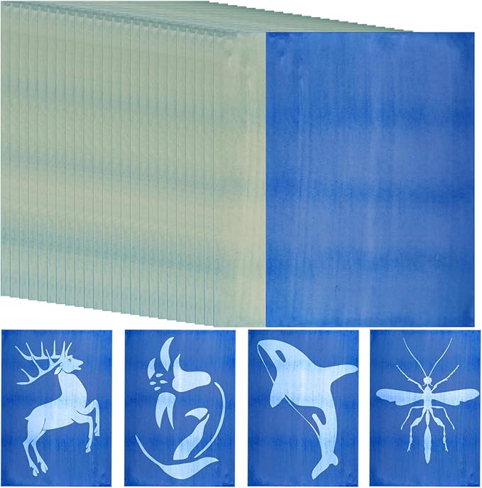 Amazon.com : Fumwase 30 Sheets Sun Print Paper Kits Cyanotype Papers ...