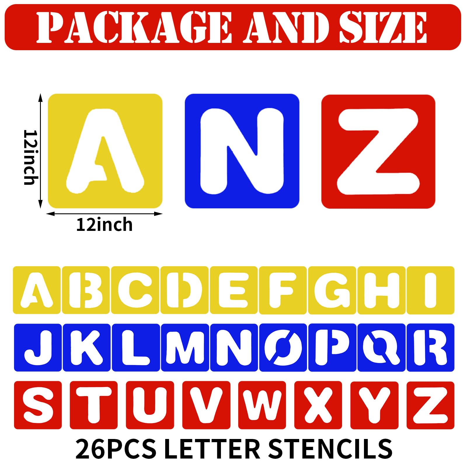 Snapklik.com : TecUnite 26 Pieces Alphabet Stencils Set Plastic Letter ...