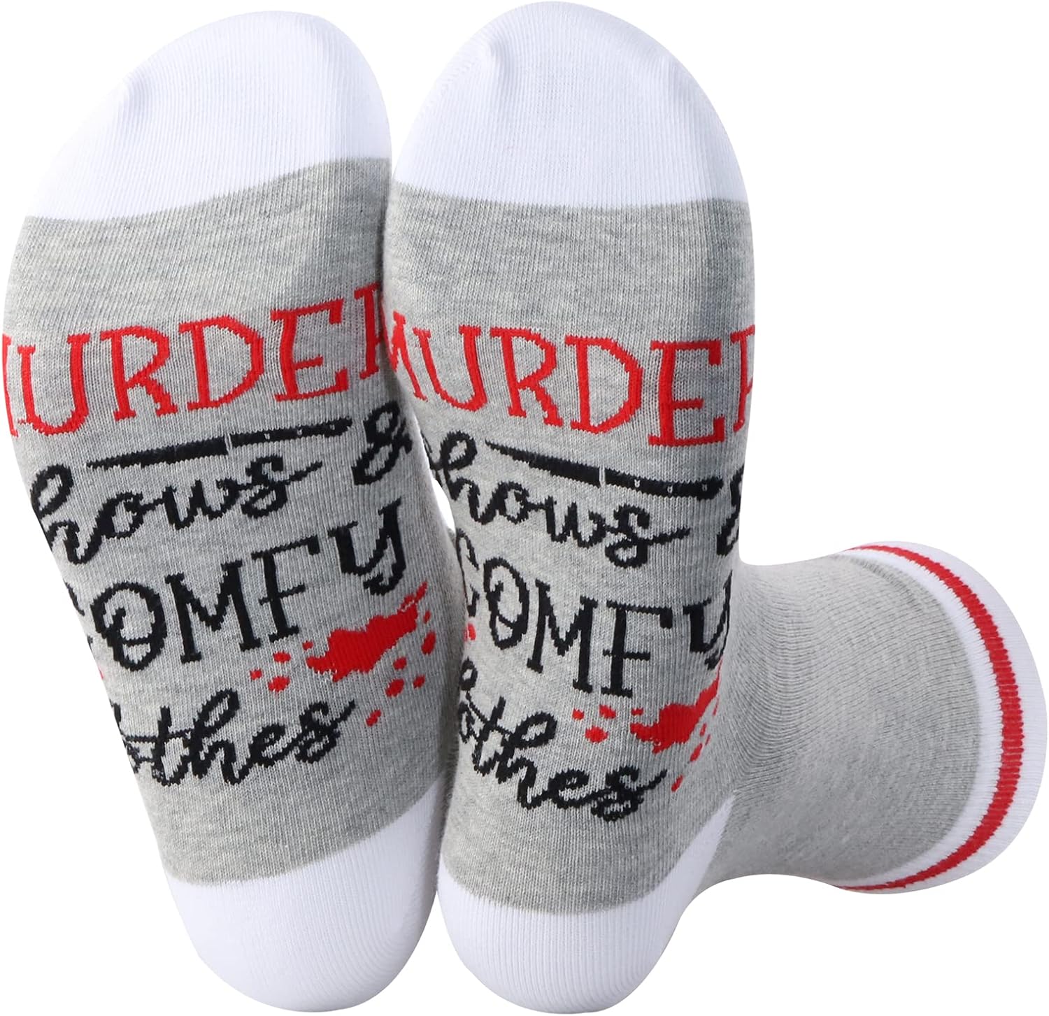 Amazon.com: PWHAOO 1 Pair True Crime Socks Murder shows Comfy Clothes ...