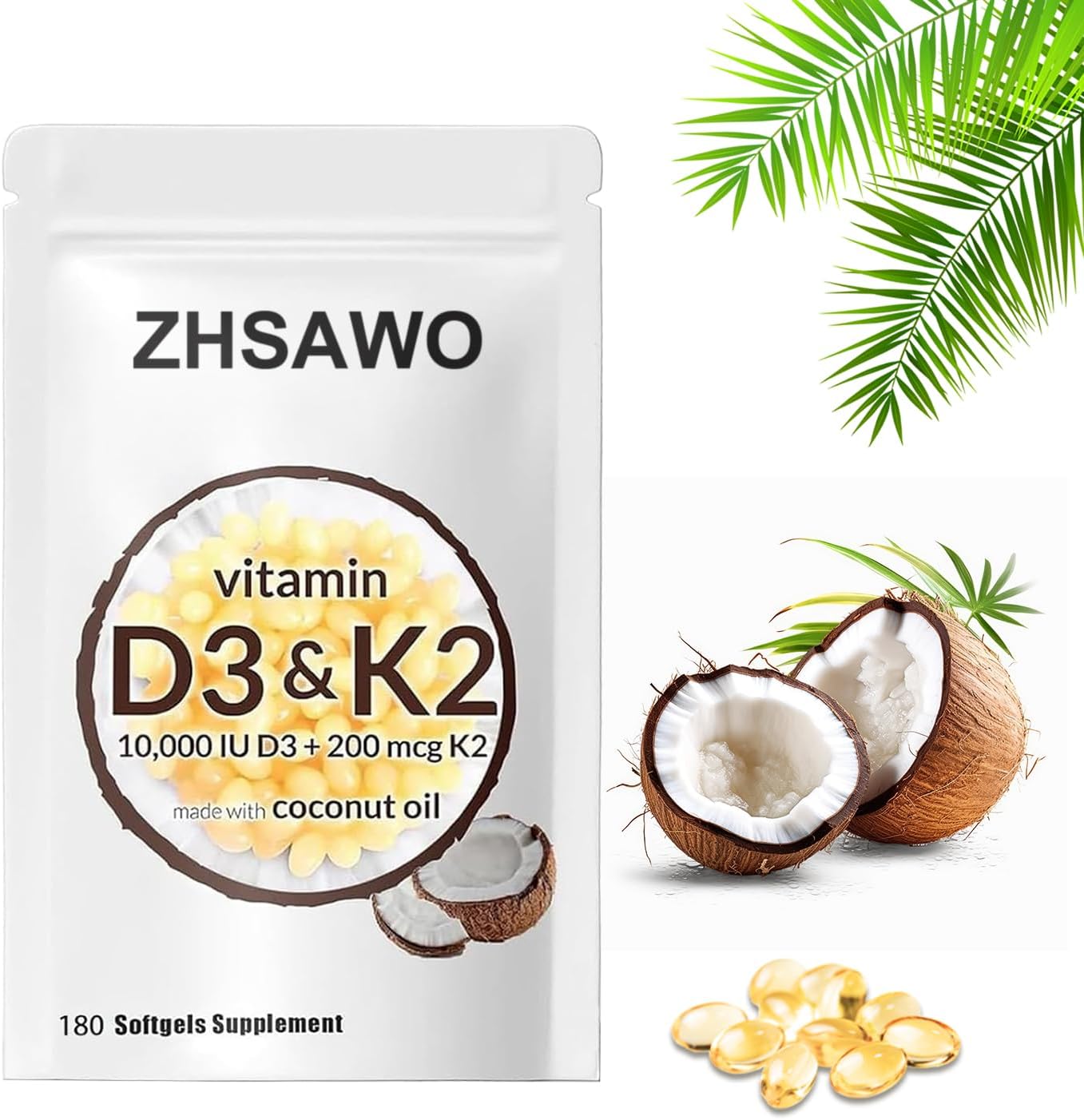 Amazon.com: Vitalboost d3 k2, 2-in-1 Vitamin D3 K2 Supplement Softgel, D3 K2 Vitamin 10000 IU ...