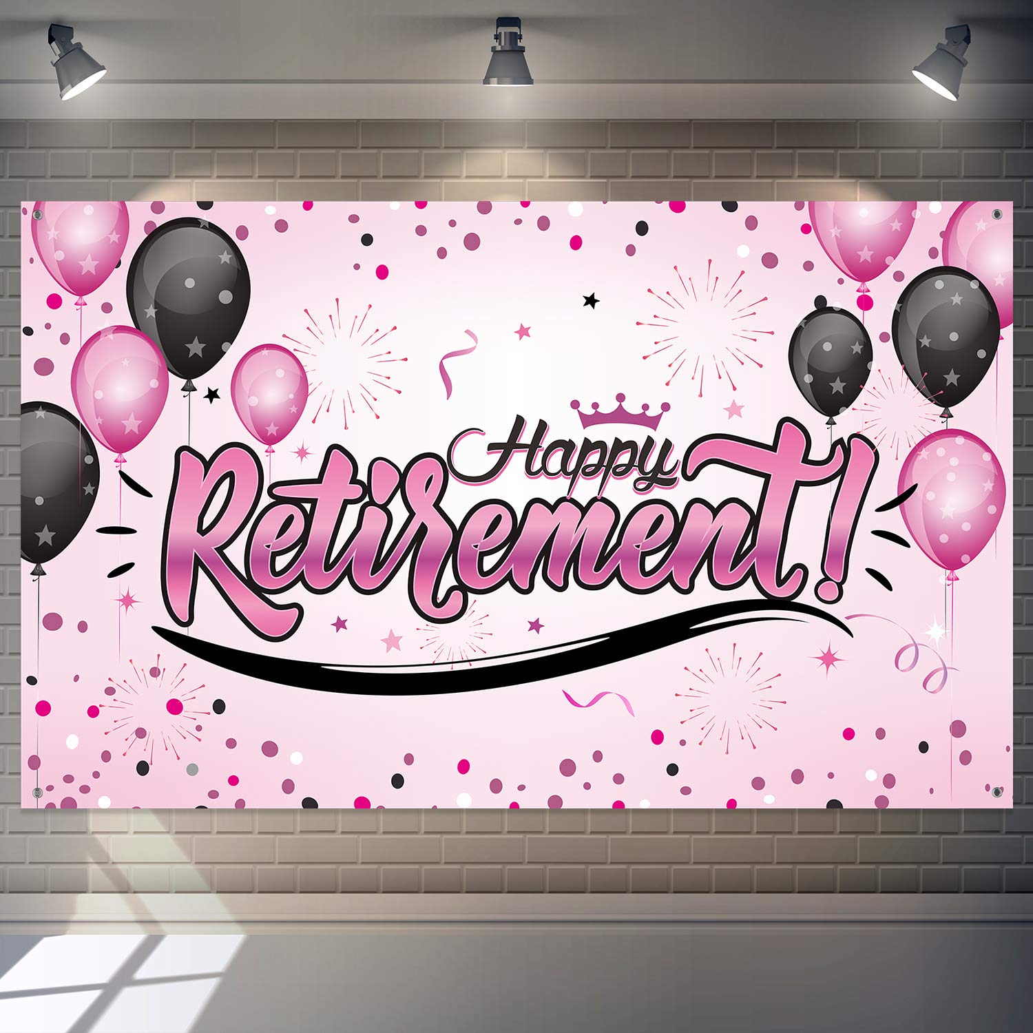 Happy Retirement Party Decorations, Giant Black and Gold Sign ...