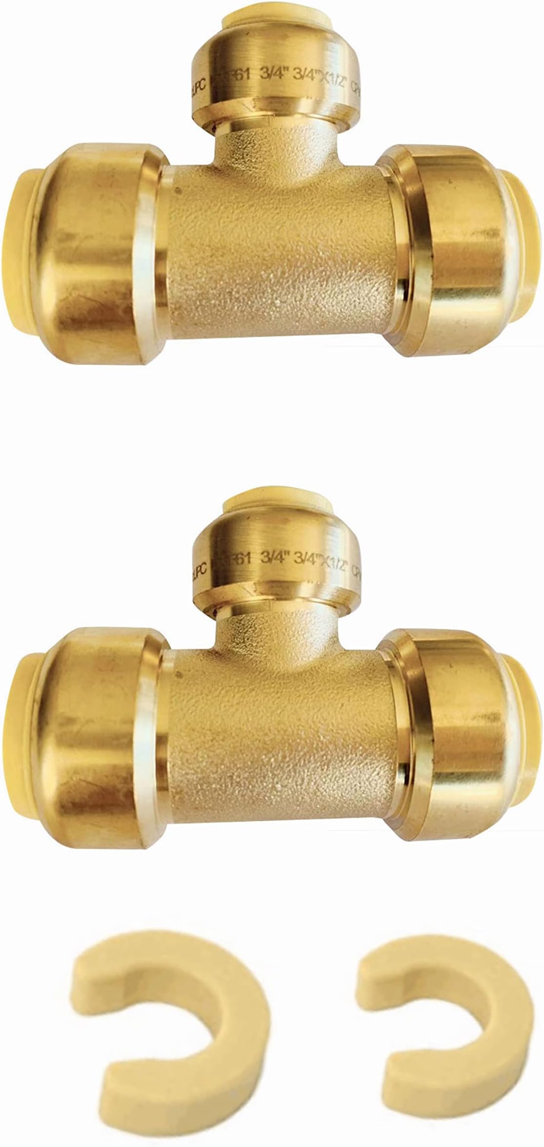 Amazon.com: 3/4 Push-Fit Plumbing Fittings Tee,Fit For Copper, PEX ...