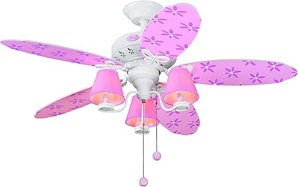Hunter 23781 44-Inch Dreamland 5-Blade 3-Light Ceiling Fan, White with ...